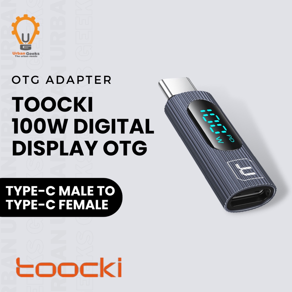 Jual TOOCKI 100W TYPE C MALE TO TYPE C FEMALE DIGITAL DISPLAY INDICATOR ...