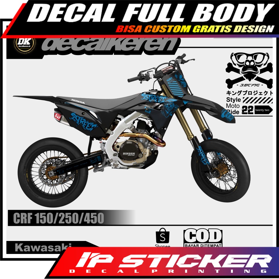 Jual DECAL STIKER CRF 150/250/450 MOTIF DESAIN STREET DESAIN TERBARU ip ...