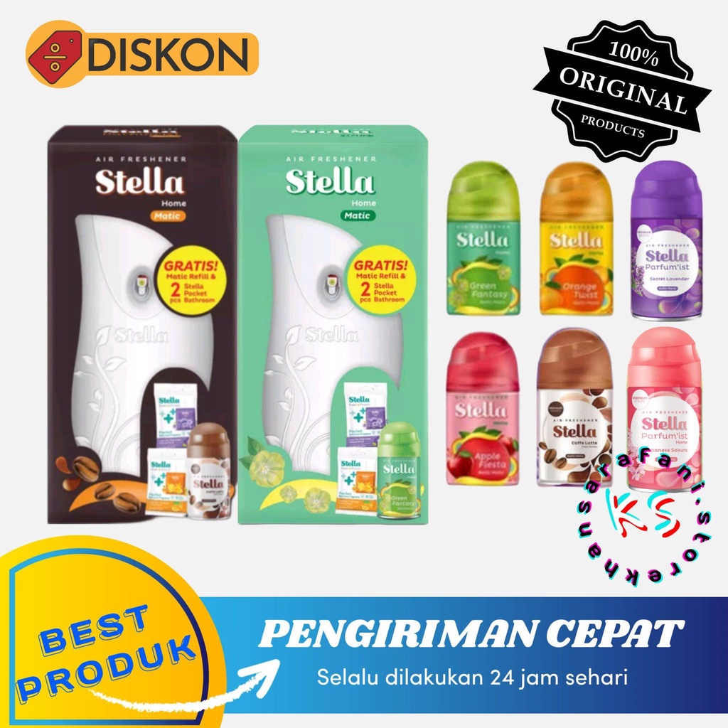 Jual stella alat semprot otomatis include refill 160ml + 2 batrai AA ...