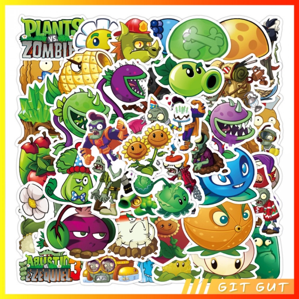 Jual Sticker Pack Stiker Vinyl 50 pcs Plants Vs. Vs Zombies PVZ ...