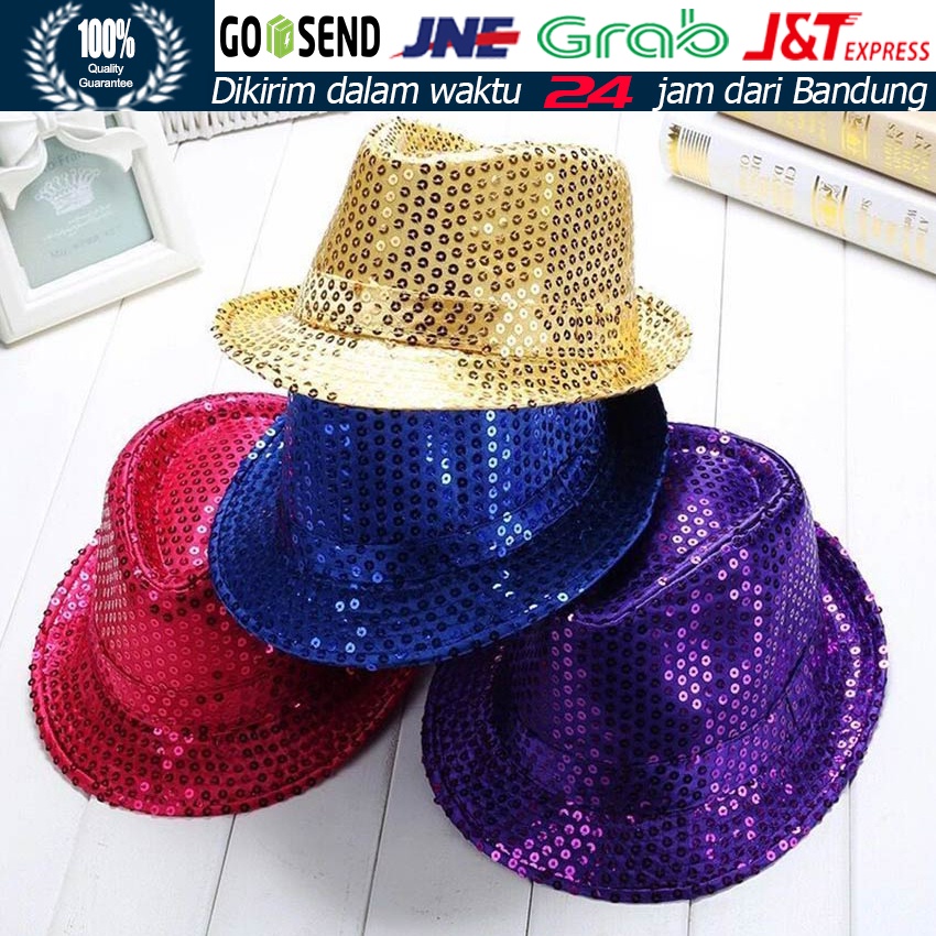 Jual Topi Pertunjukan Sulap Payet / Topi Sulap Gliter / Topi Glitter ...