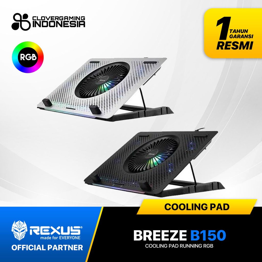 Jual Rexus Cooling Pad / Coolingpad Breeze B150 5 Fan With RGB- B 150 B ...