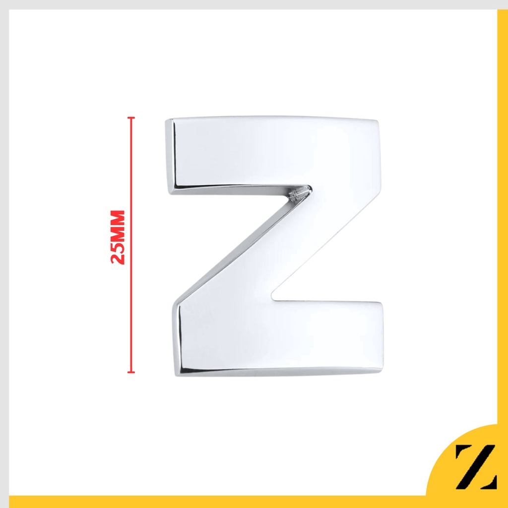 Jual Emblem Abjad Huruf Angka Sticker Stiker Tempel Body Mobil Logo A-Z ...