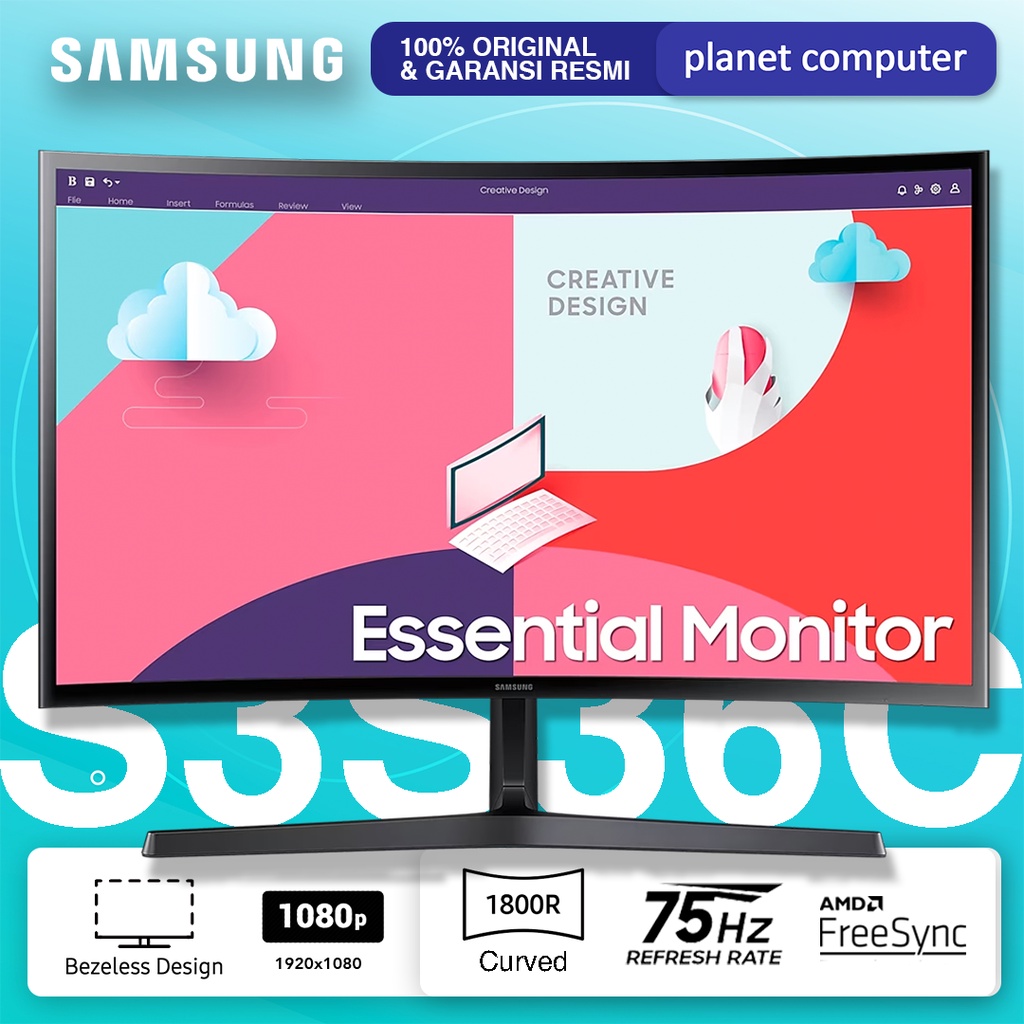 Jual Monitor LED SAMSUNG 24" Curved S3 S36C LS24C366EA 1080P Freesync ...
