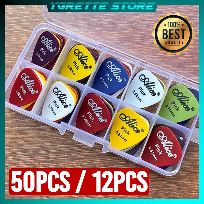 Jual YGRETTE - 50PCS dapat semua ukuran Alice Pick Gitar Akustik pik ...