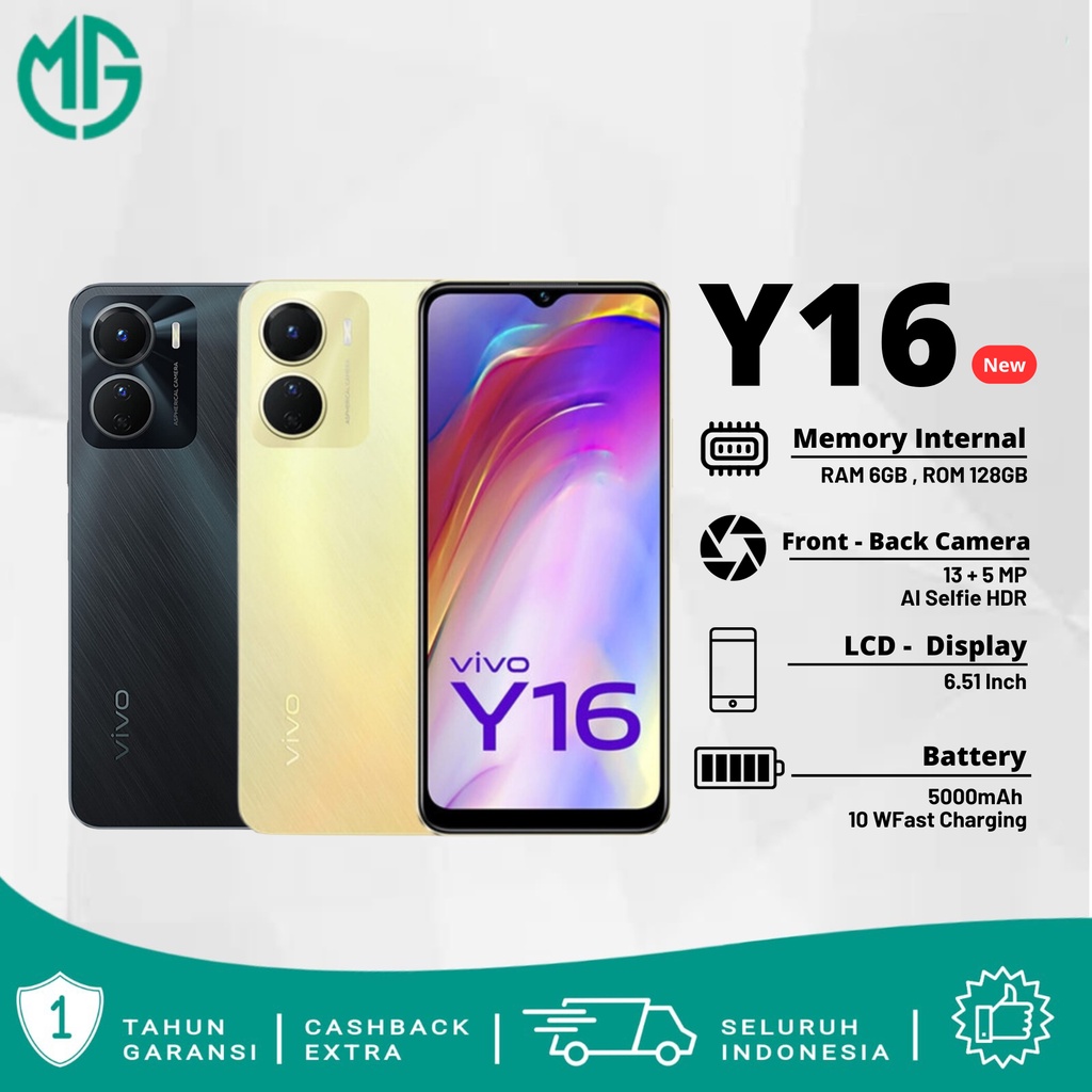 Jual Handphone Smartphone Hp Y16 Ram 4GB Internal 64 GB New Smartphone ...