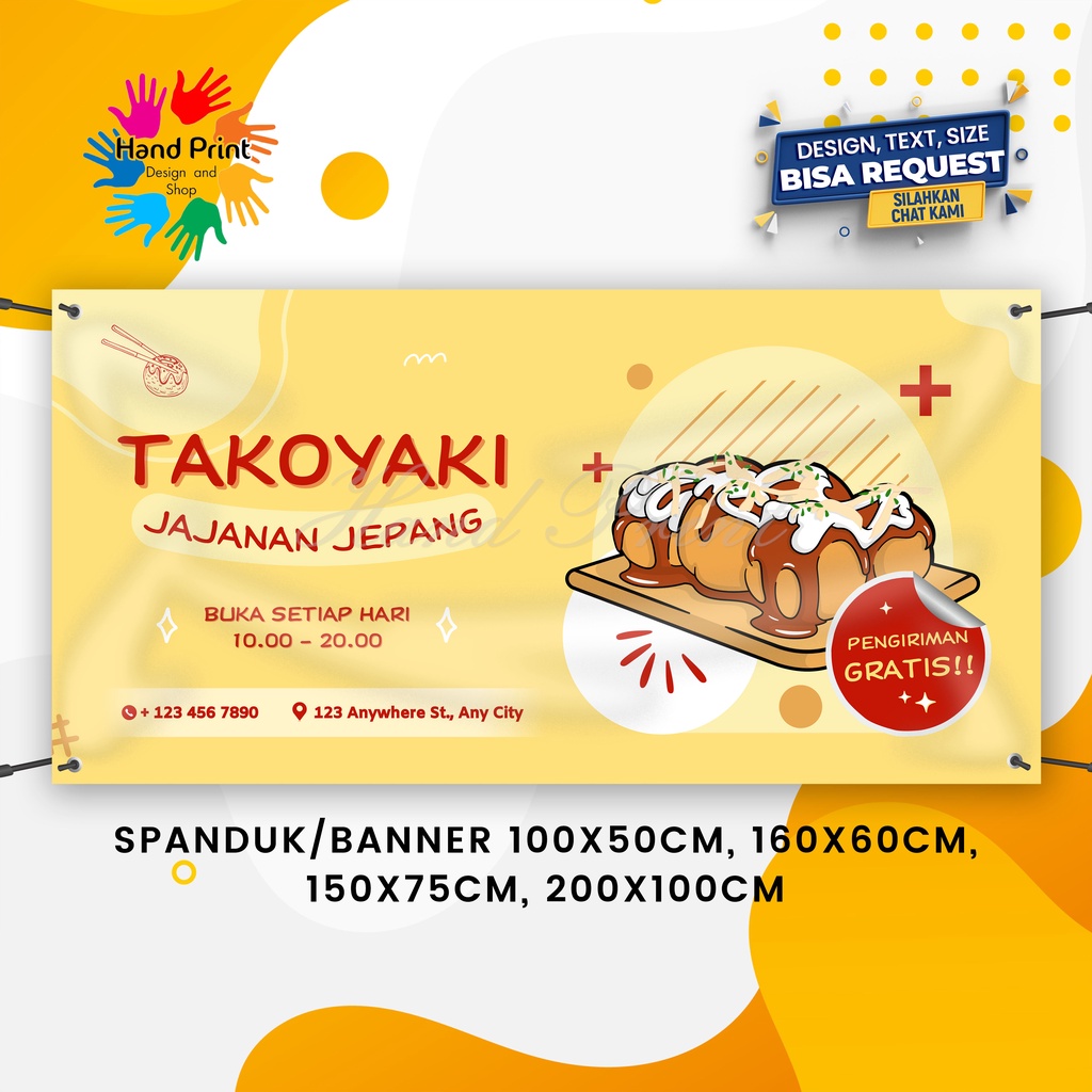 Jual Cetak Spanduk Banner Jualan Takoyaki Jajanan Jepang Makanan ...
