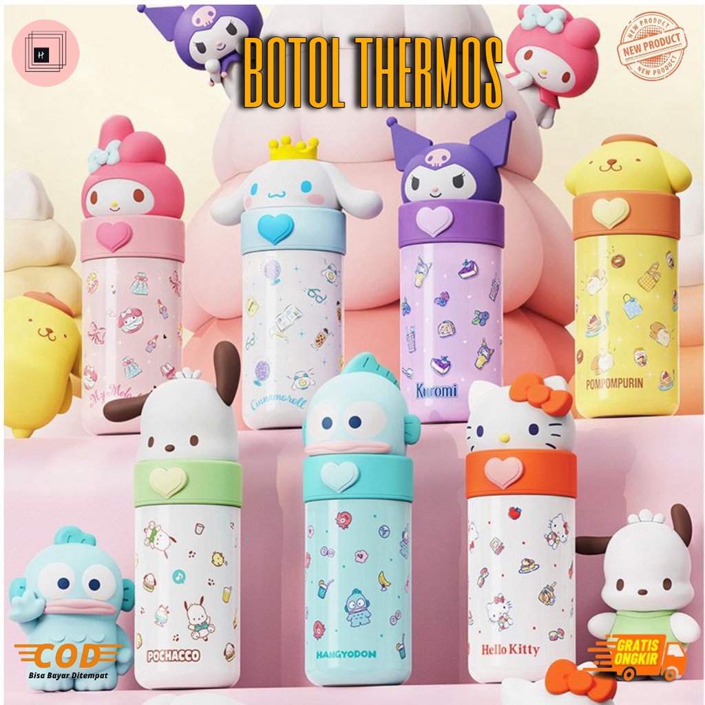 Jual Sanrio Botol Minum Termos Stainless Anak Motif Karakter Sanrio My Melody Cinnamoroll ...