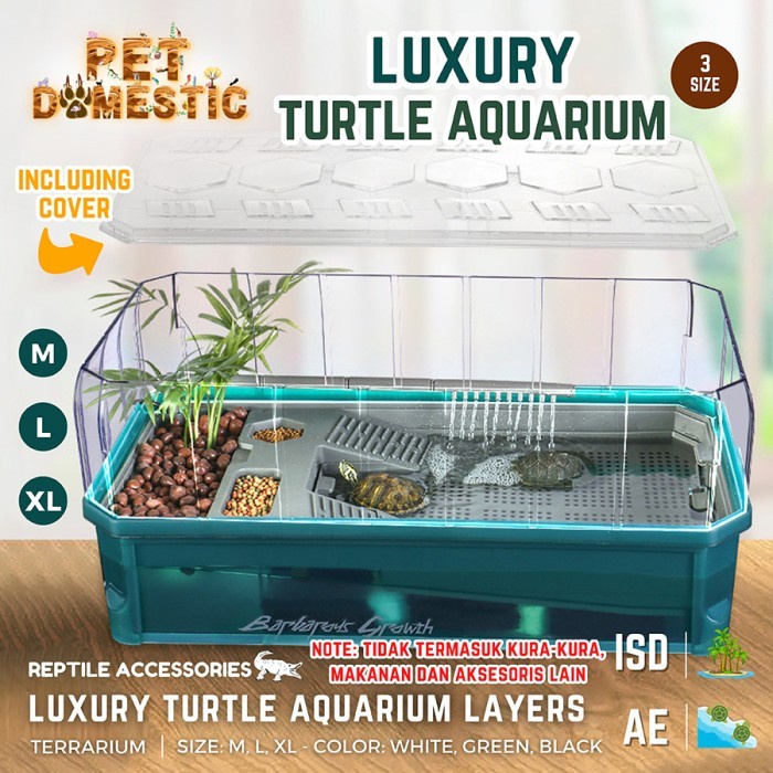 Jual LUXURY TURTLE TANK SIZE XL COMPLETE / KANDANG KURA KURA KOMPLIT / TURTLE TANK | Shopee ...