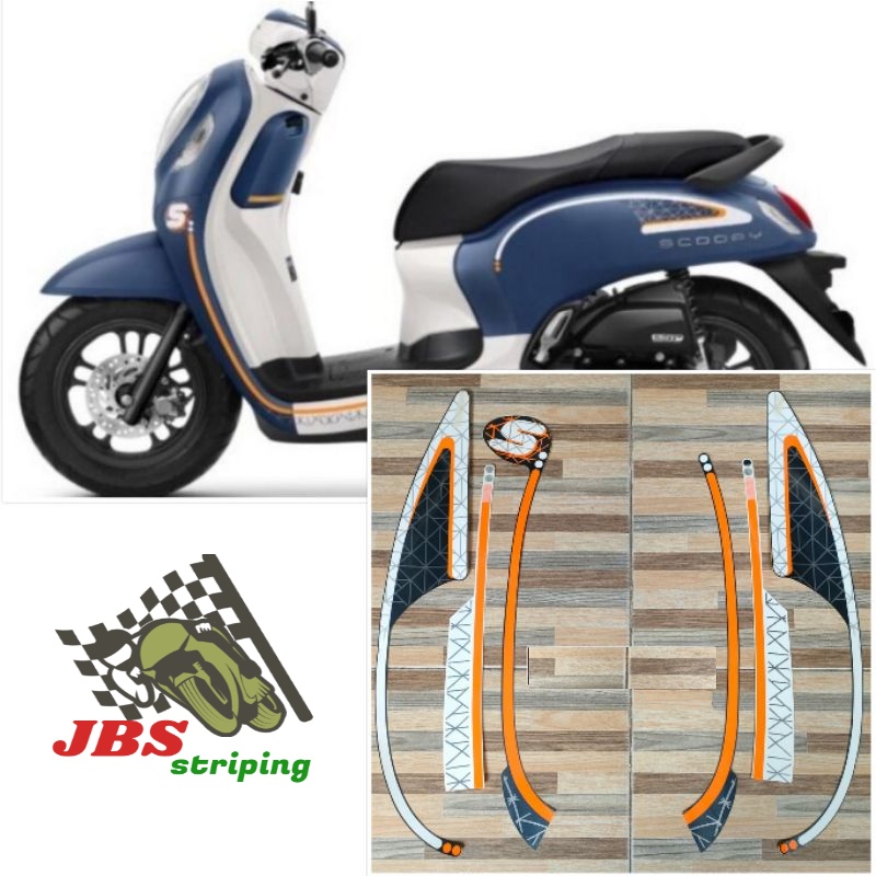 Jual striping Honda Scoopy fashion biru Dof tahun 2022 2023 striping ...
