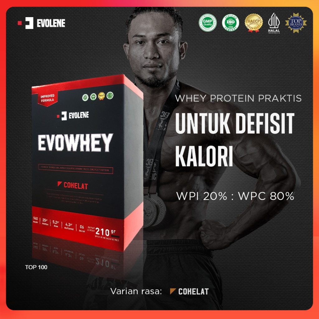 Jual EvoWhey Evolene Whey Protein Cokelat 6 Sachet - Suplemen Fitness ...
