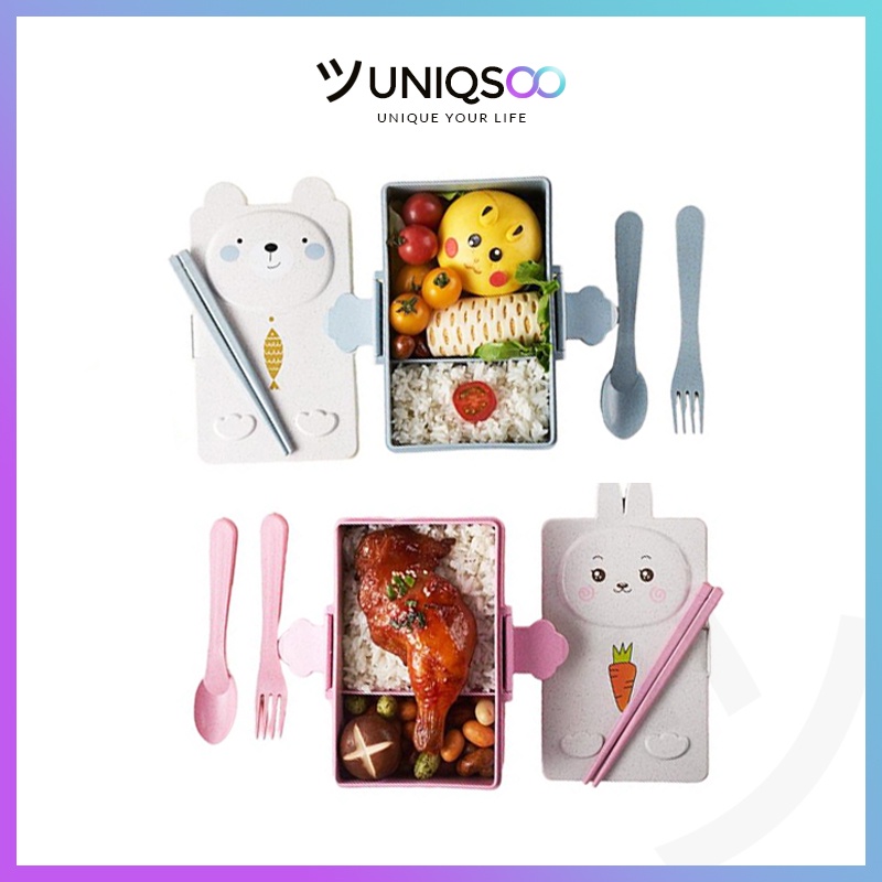 Jual ツUNIQSOO Lunch Box Lucu bentuk Kelinci Bear / Kotak Bekal Anak ...