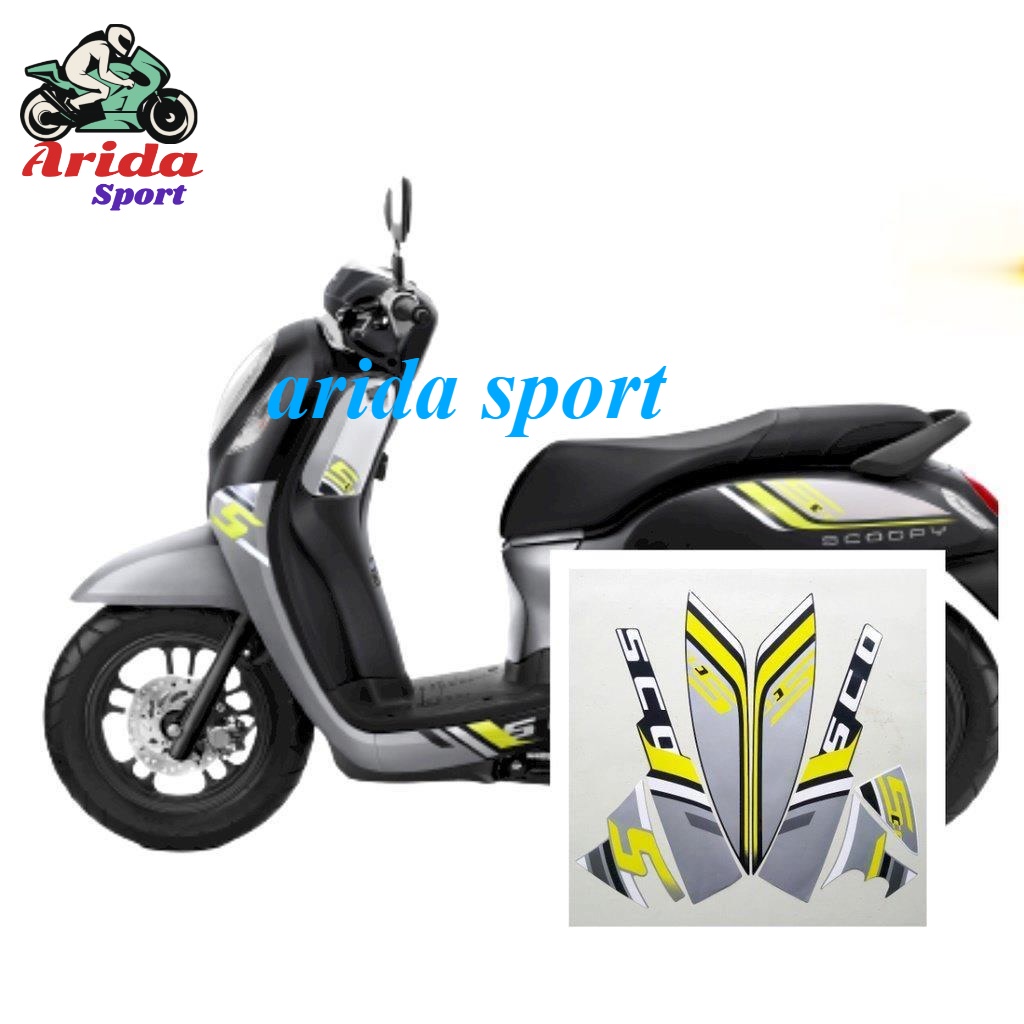 Jual stiker scopy Striping scoopy sporty 2022 2023 hitam-abu list body ...
