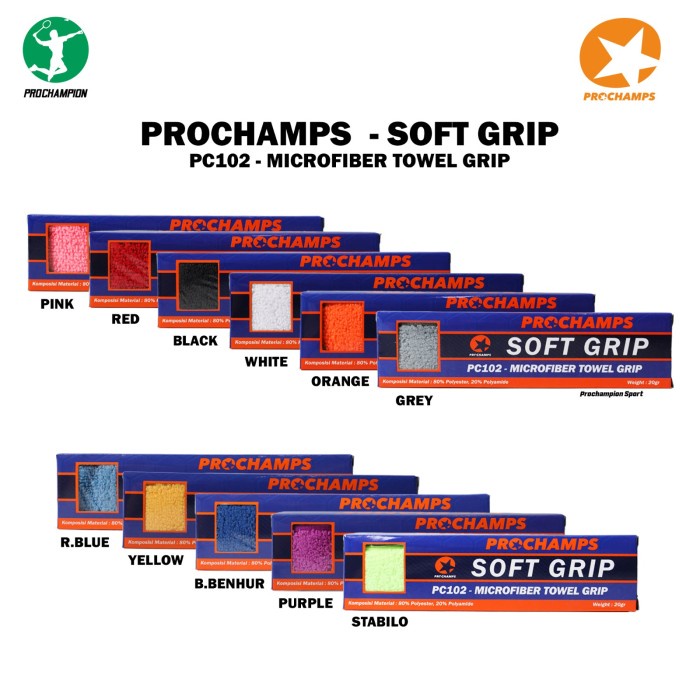 Jual Grip Badminton Handuk Microfiber Towel Grip Prochamps PC 102 PC102 ...