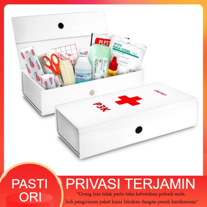 Jual Kotak P3K + Isi OneMed / Kotak P3K lengkap dengan isi | Shopee ...