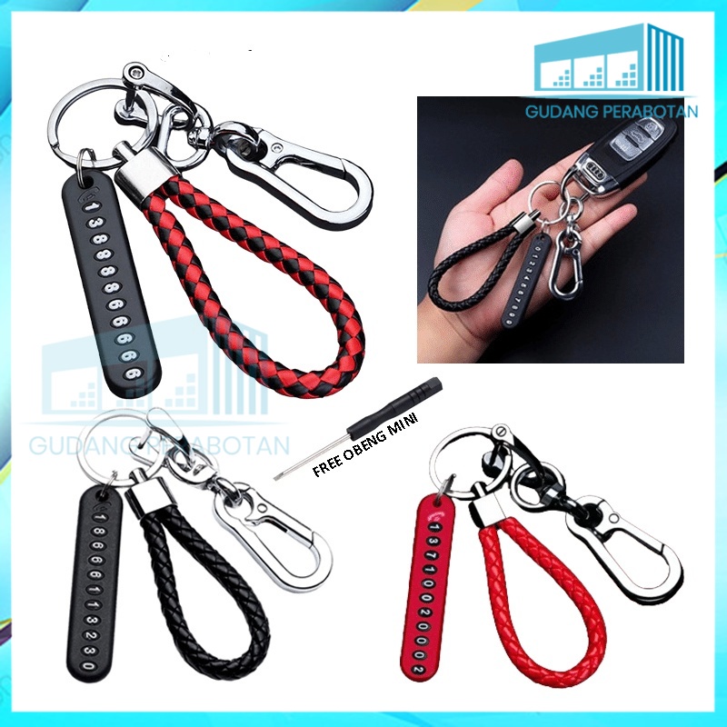Jual GP PAKET 5PCS GANTUNGAN KUNCI MOTOR MOBIL BESI ANTI KAT DENGAN NOMOR HP / TALI C KEYCHAIN ...