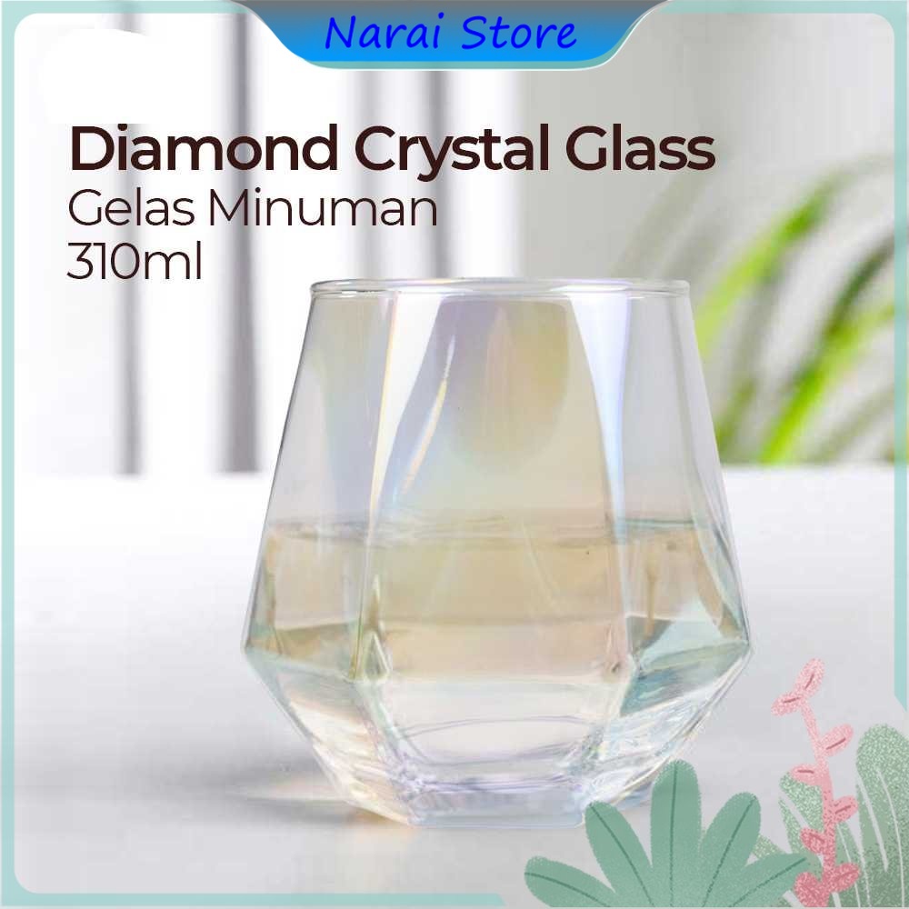 Jual GLASSWARE Gelas Minuman Diamond Crystal Glass Cup 310 ml - E-Show ...