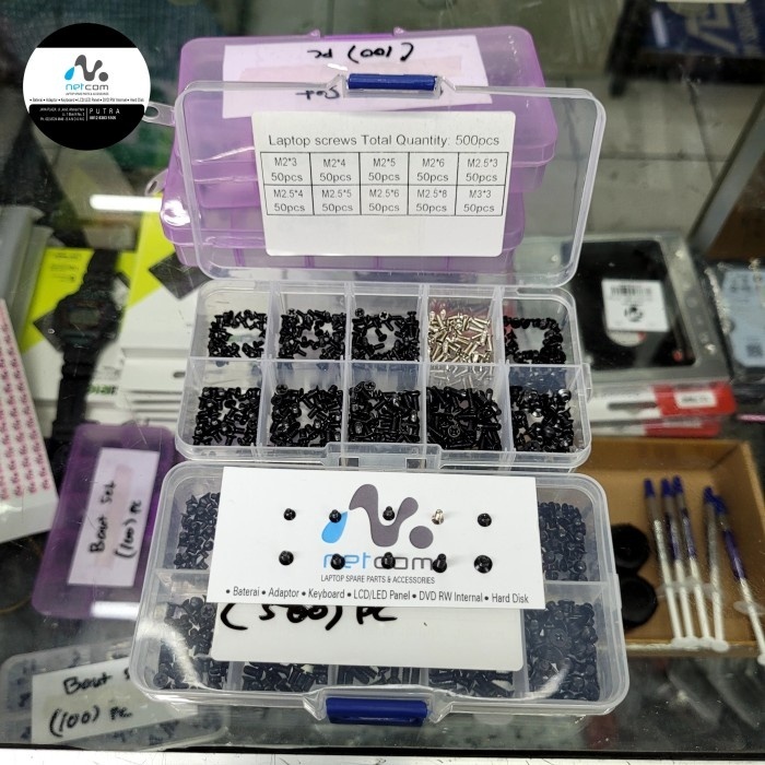 Jual Baut Set Baut Laptop 500Pc mix ukuran campur 10 type baut ukuran ...