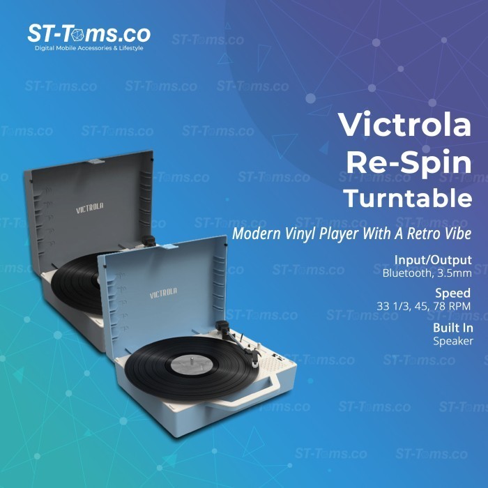 Jual Victrola Re-Spin Sustainable BT Suitcase Record Player Turntable ...