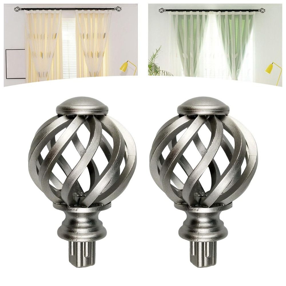 Jual Replacement Curtain Rod Finials Birdcage Spiral Window Head Rods ...