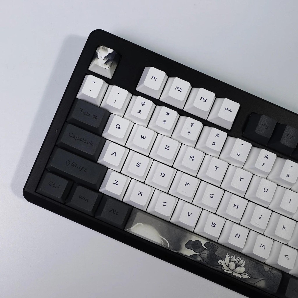 Jual KBDiy Ink Lotus Keycap 142 Keys Cherry Profile Retro Keycaps PBT ...