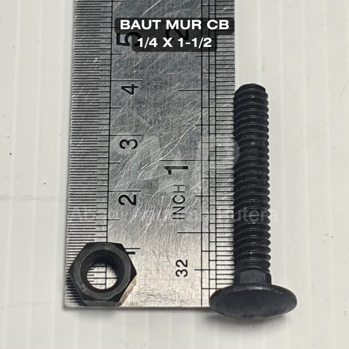Jual Baut Mur CB 1/4 x 1-1/2 inch Baut Payung Full Drat Truk Pagar ...