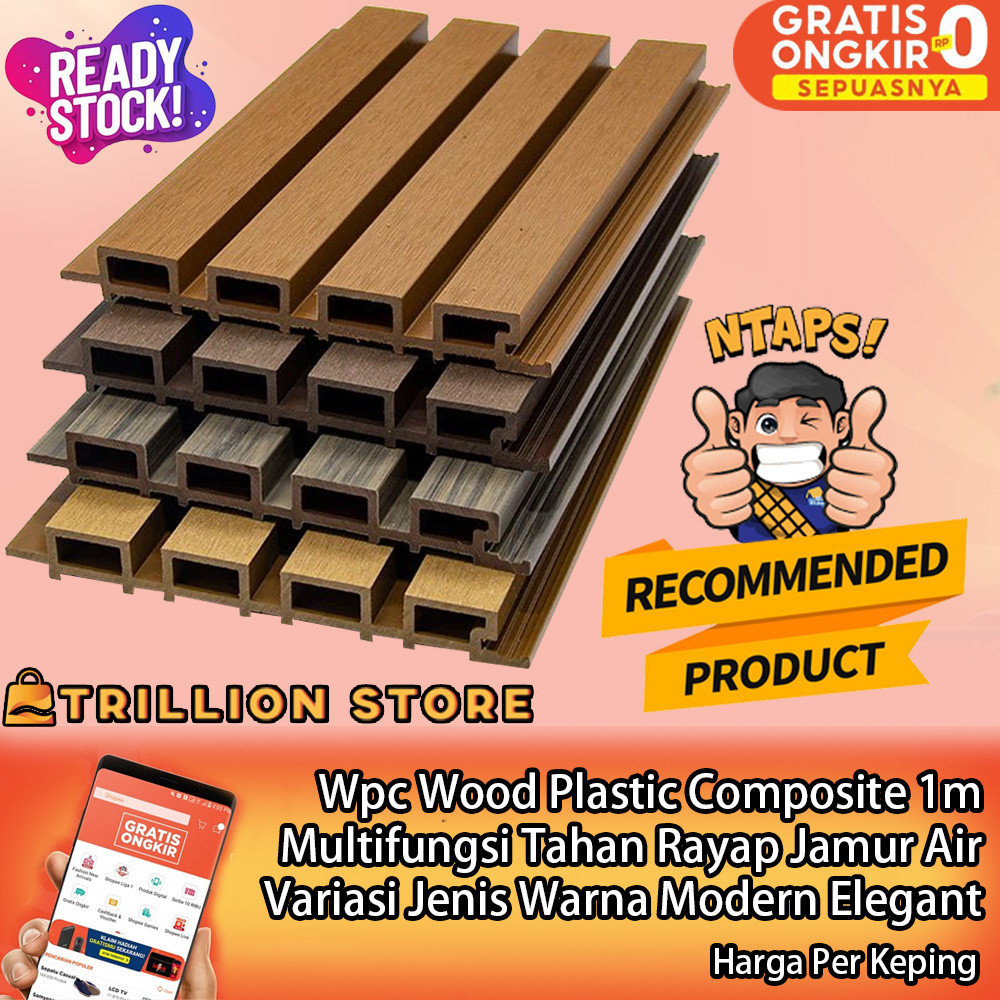 Jual Wpc Wallpaper Wood Plastic Composite 1 Meter Wall Panel Dinding ...