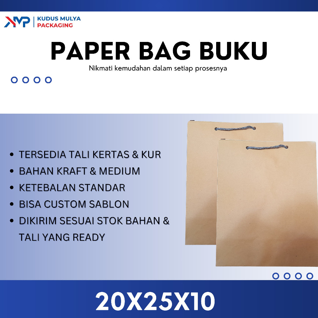 Jual PAPER BAG POLOS BUKU KW II / PAPERBAG POLOS 20 X 25 X 8 / TAS ...