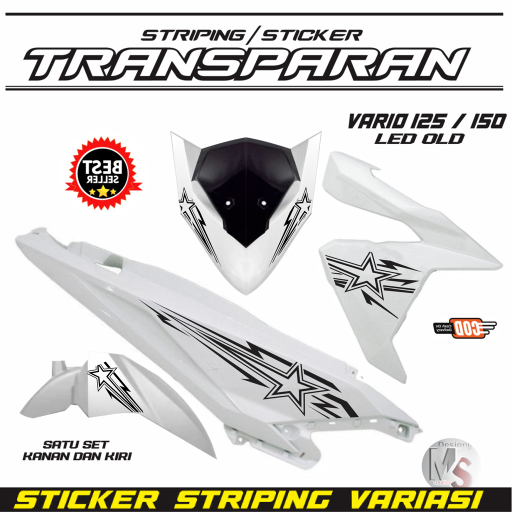 Jual Striping Sticker Variasi Transparan Vario Led 125/150 Old Bintang 02 VARIASI MOTOR | Shopee ...