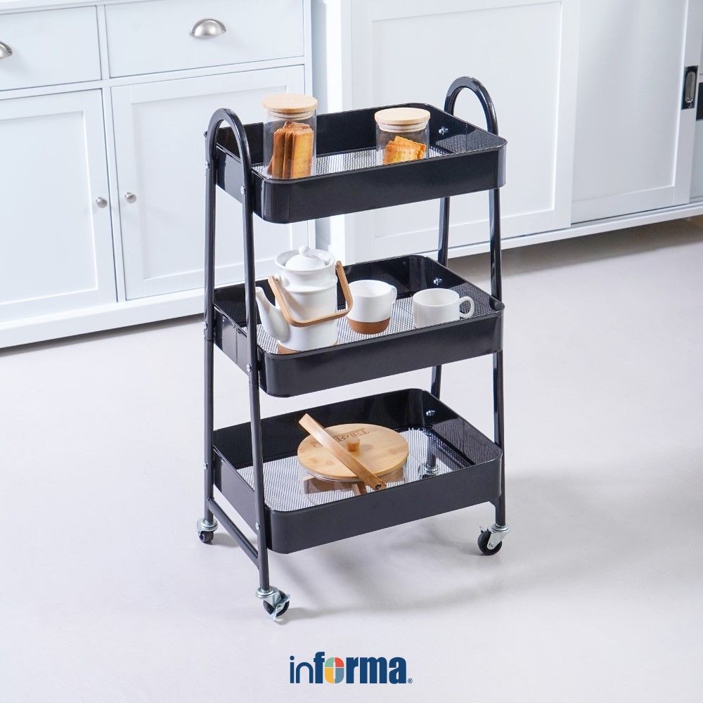Jual Informa Walter Ii Rak Troli Dapur 3 Tingkat Gloss - Hitam Tempat ...