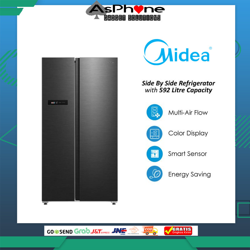 Jual MIDEA Kulkas Side by Side 592 Liter Inverter MDRS791MYE45ID ...