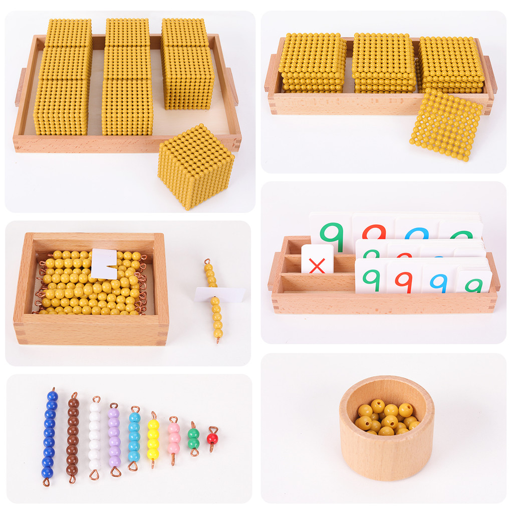 Jual Montessori Golden Beads Bank Game Mathematics Materials for ...