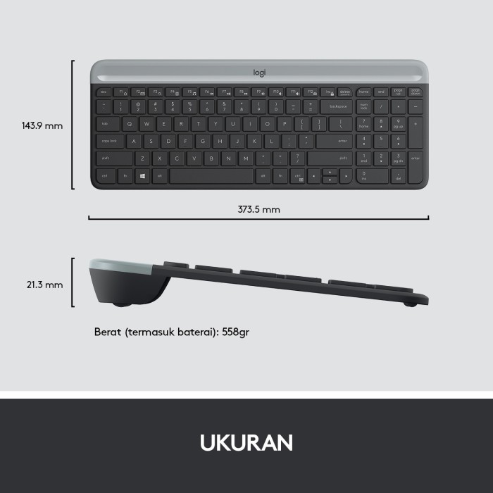 Jual Logitech MK470 Combo Keyboard dan Mouse Wireless Slim - Graphite ...