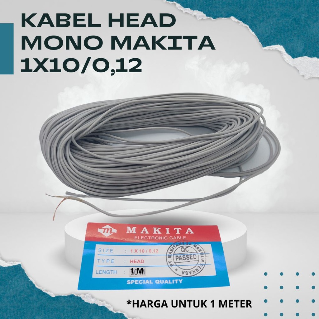 Jual Kabel Audio Head Mono Makita 1x10/0.12mm - Per Meter, Mudah ...