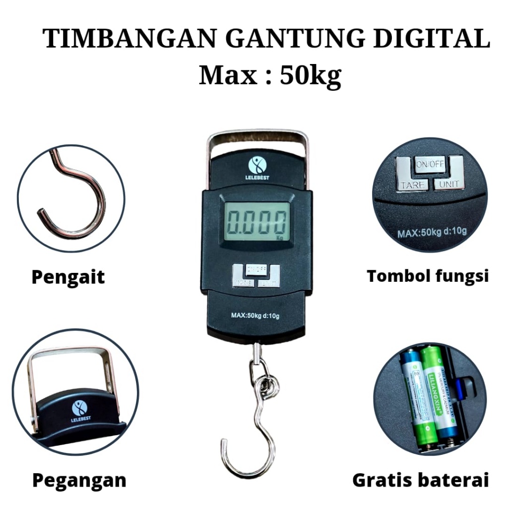 Jual Timbangan Gantung Digital Portable Scale S02B (Timbangan Ikan ...