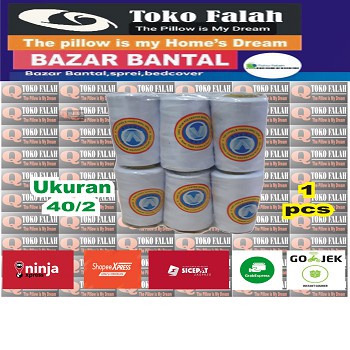 Jual Benang Jahit warna putih 40/2 5000 yard Merk Omega ( per cons ...