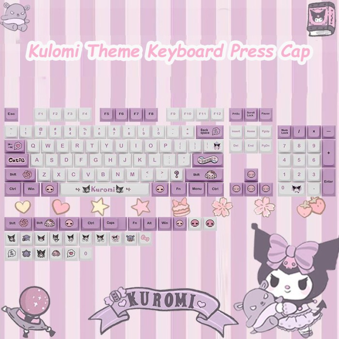 Jual KEYCAPS PBT KUROMI PURPLE XDA PROFILE SUBLIM MECHANICAL KEYBOARD ...