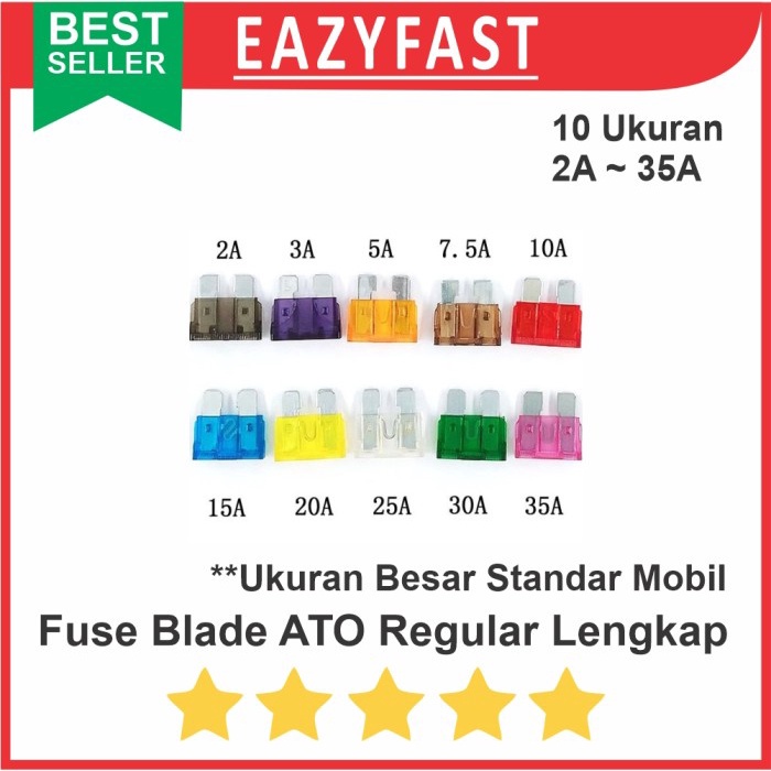 Jual Fuse Blade Regular Besar Set Lengkap Sekring Tancap Mobil ATO ATC ...