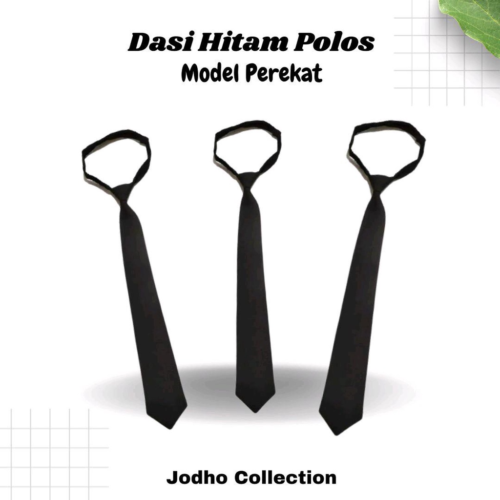 Jual Dasi Hitam Polos Panjang Model Perekat | Shopee Indonesia