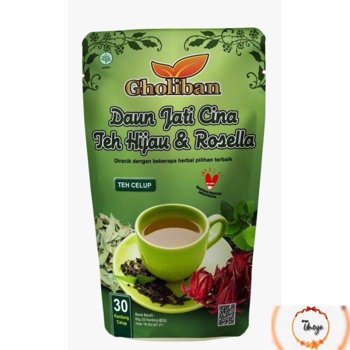 Jual GHOLIBAN TEA Pembakar Lemak Teh Jati Cina Plus Teh Hijau dan ...