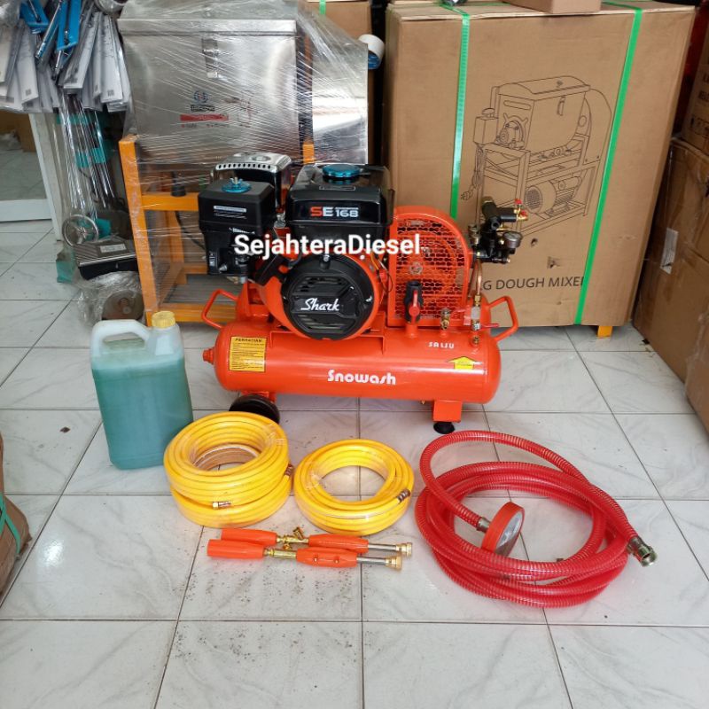 Jual SHARK(3in1) Steam Cuci Motor Mobil Snowash Foam Kompresor 1/4HP Siap Pakai | Shopee Indonesia