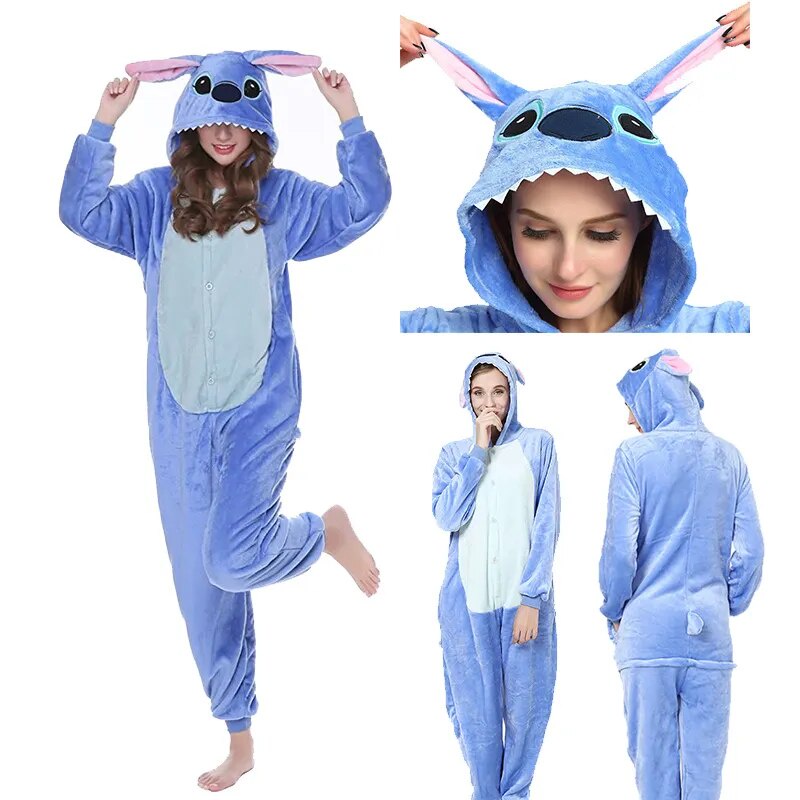 Jual PREORDER Lilo Stitch Cosplay Costume Disney Stitch Pajamas for Adults Animal Cartoon ...