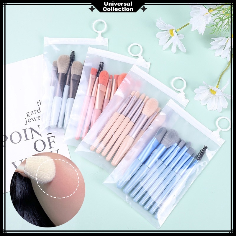 Jual KUAS MAKE UP SET 8 IN 1 + POUCH / PAKET ALAT MAKE UP TRAVEL ...