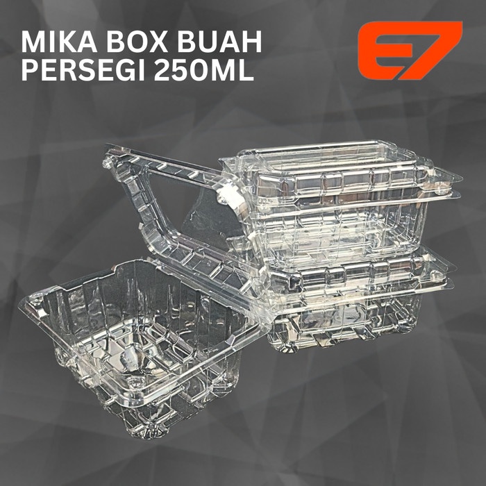Jual Mika Box Persegi 250ml - Mika Box Buah, Food Box, Fruit Box (ISI ...