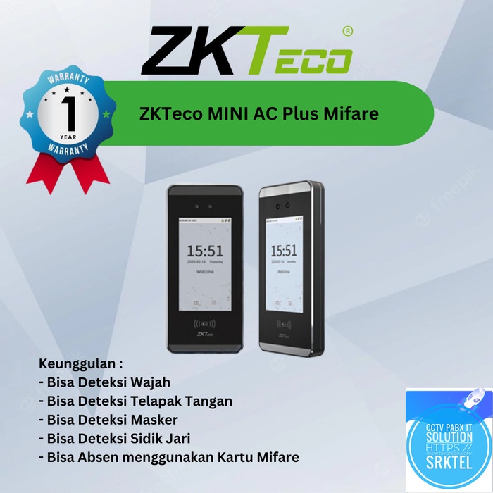 Jual Mesin Absensi Wajah dan palm (Face Recognition) Mini AC PLUS ...