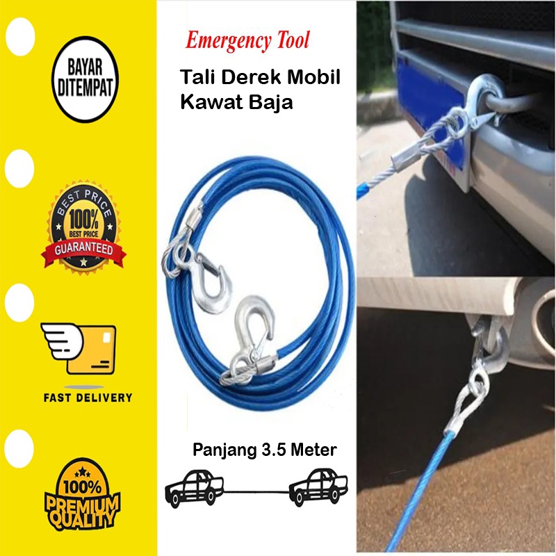 Jual Tali Derek Towing Mobil Kabel Kawat Baja Darurat Tali Penarik Tali ...