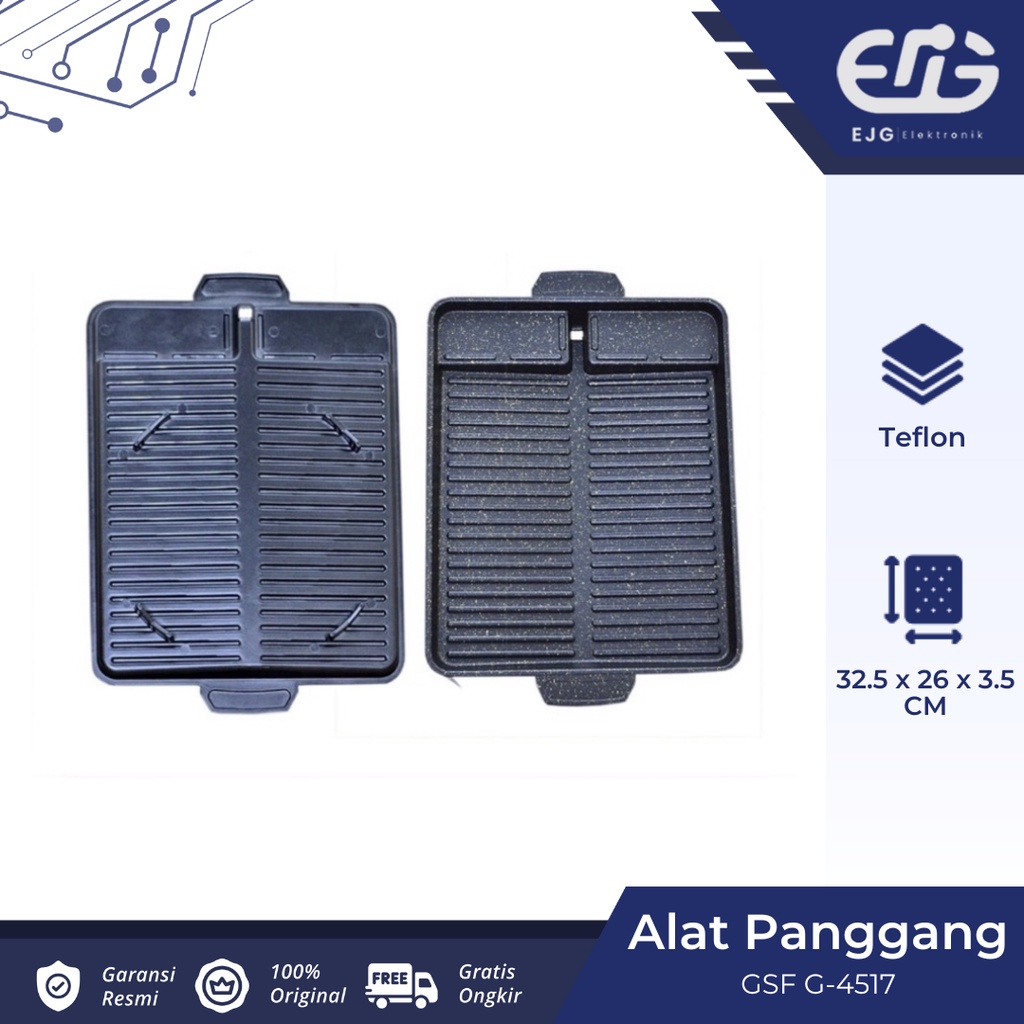 Jual PANGGANGAN KOTAK SQUARE GRILLPAN GSF G4517 / KOREAN BBQ YAKINIKU ...