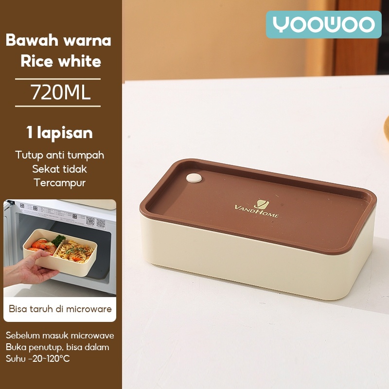 Jual YooWoo Kotak makan bento / lunch box 800ml / kotak bekal persegi ...
