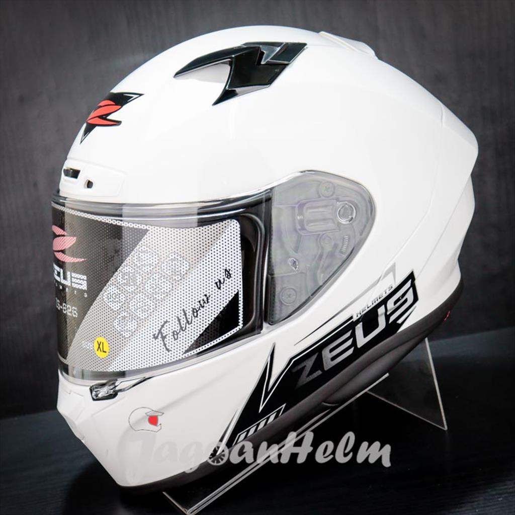Jual ZEUS HELM ZS826 | WHITE BK19 BLACK | ZS 826 - ZEUS 826 FLAT VISOR ...