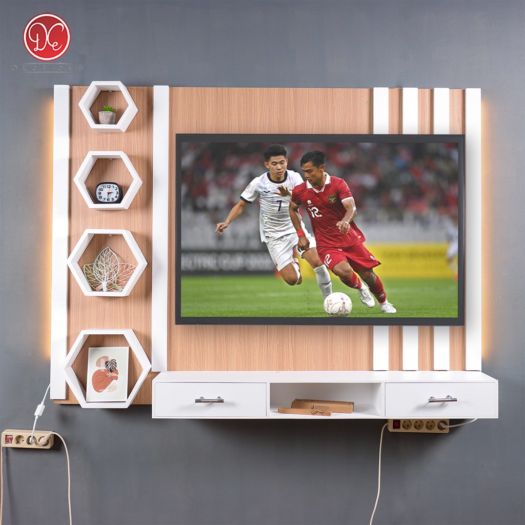 Jual Dections Backdrop TV Dinding Minimalis 160x120cm Dengan Rak ...